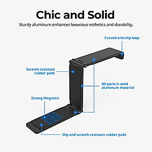 Zalman Folding Magnetic Headphone Holder, Collapsible and Foldable Headset Holder for Gaming, Powerful Magnet for Mounting on Computer Case, Holds up to 4 LB (ZM-FH10 Black)