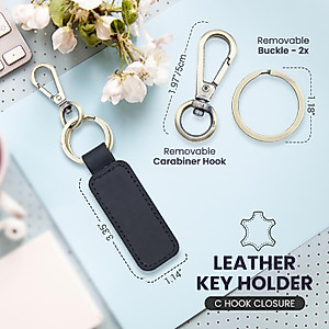 Personalized Leather Keychain, Custom Leather Key chain, Handmade Laser Engraved key holder, Name Keytag Gift for Men & Women