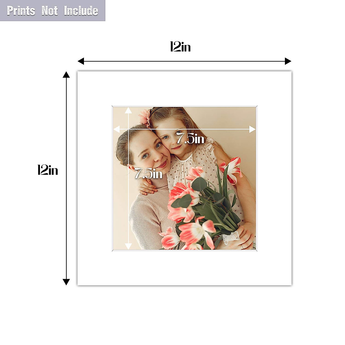 Golden State Art, Pack of 10, 12x12 White Picture Mats Mattes with White Core Bevel Cut for 8x8 Photo