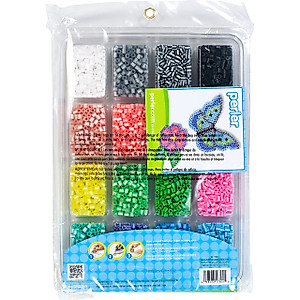 Perler Beads Stripes And Pearls Assorted Fuse Beads Tray For Kids Crafts, 4000 pcs