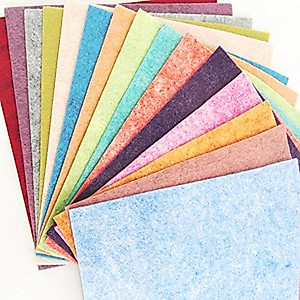 15 Luminous Heathered Colors 9X12 inch Merino Wool Blend Felt Sheets Collection - OTR felt
