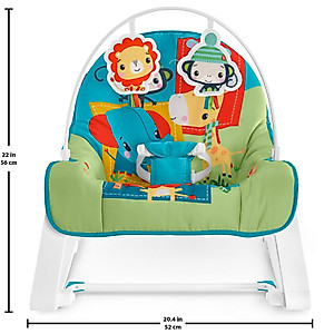 Fisher-Price Infant-to-Toddler Rocker – Jungle Blocks, portable baby rocking chair with toys for soothing or play [Amazon Exclusive]