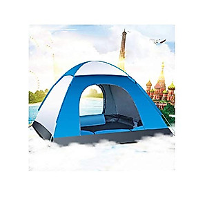 Instant Pop Up Camping Tent Waterproof 3-4 Person Camping Tent, Quick Set Up, Outdoor Hiking Backpacking Tent Shelter (B)