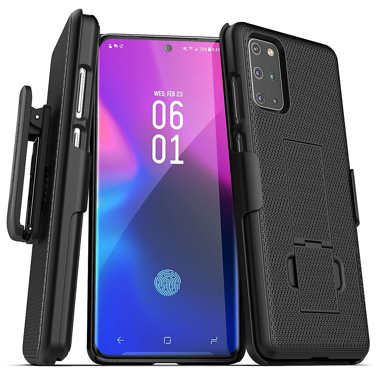 Encased Galaxy S20 Plus Belt Clip Case (2020 DuraClip) Slim Cover with Holster (Samsung S20+ 6.7) Black