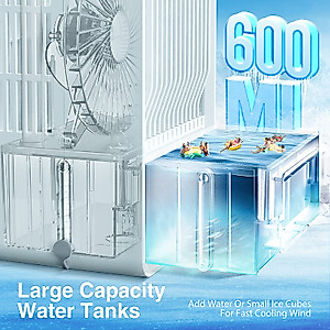 Portable Air Conditioners, Evaporative Air Cooler w/3 Wind Speeds & 2 Mist Modes, Mini Personal Air Conditioner Fan w/1-8H Timer & 7 Colors Light, Portable Air Conditioner for Room Office Desk Camping