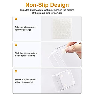 SMARTAKE 29-Piece Drawer Organizer with Non-Slip Silicone Pads, 4-Size Desk Drawer Organizer Trays Storage Tray for Makeup, Jewelries, Utensils in Bedroom Dresser, Office and Kitchen (Clear)