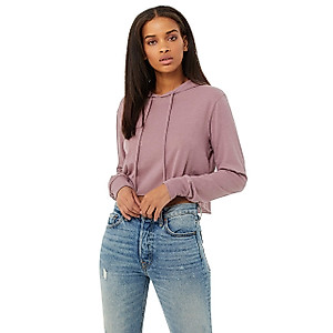 Bella Canvas Women's Triblend Crop Long Sleeve, Orchid, Small