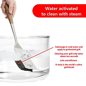 XUDAKAIXIN Grill Brush Bristle Free,Water-Activated steam Effectively Cleans The Grill.Unique Steel Fibers for Cast Iron/Stainless-Steel Grates,Grill Brush for Outdoor Grill,Gift for Men/Dad