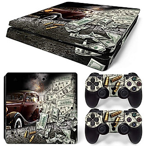 ZOOMHITSKINS Compatible with PS4 Slim Skin, Mafia Crime American Gangster Vintage, Durable & Fit, 3M Vinyl, Made in The USA