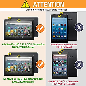 VORI Folio Case for Amazon Fire HD 8 & Fire HD 8 Plus Tablet (12th/10th Generation, 2022/2020 Release), Slim Premium PU Leather Stand Protective Cover with Auto Wake/Sleep, Mandala Galaxy