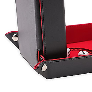 ZenPath Portable Dice Tower and Tray with Non-Scratch Felt Lined Rolling and Velvet Surface | Folding 8" DND Dice Tray | DND Dice Tower for RPG Board and Table Games