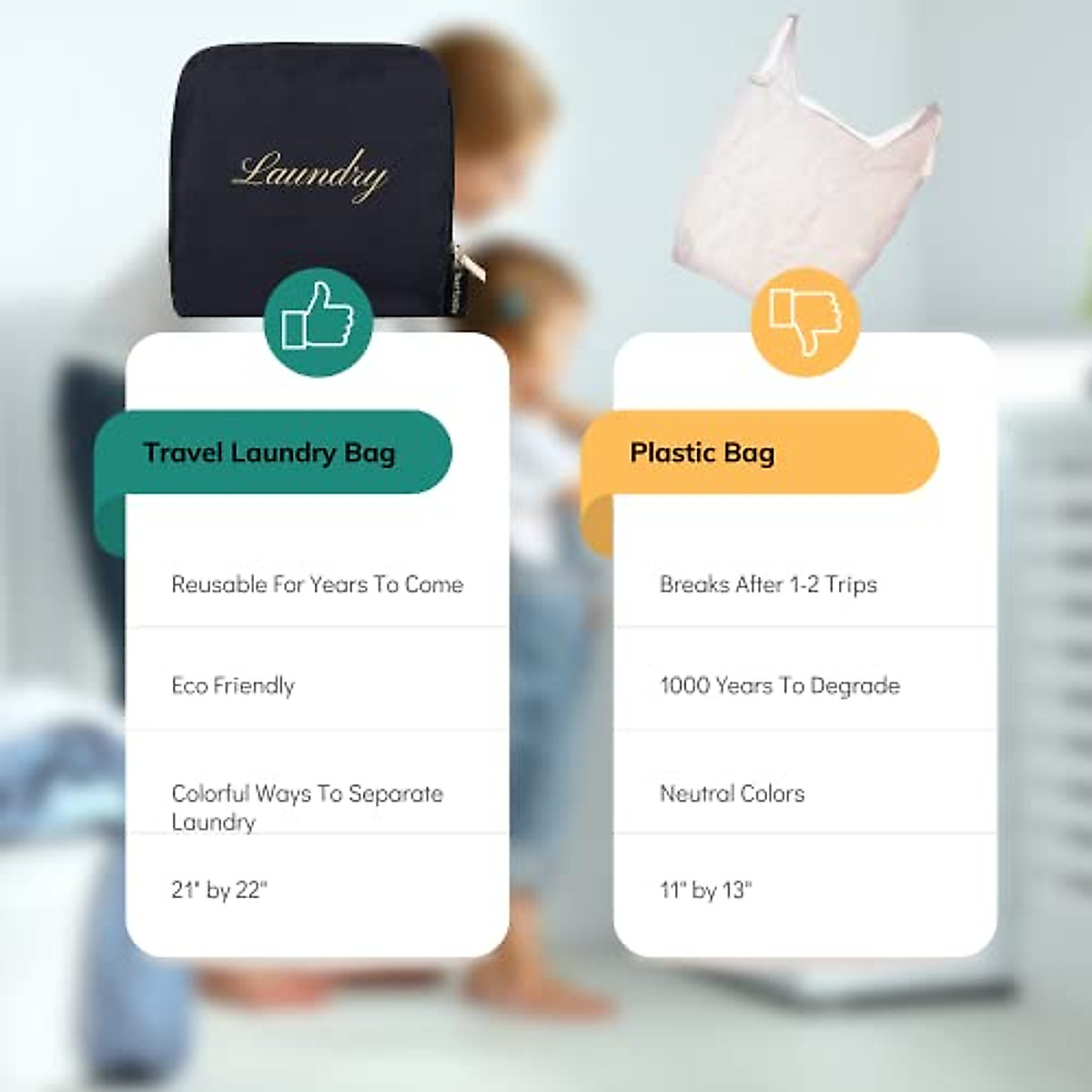 Travel Fanatics Soft Travel Laundry Bag with Zipper and Drawstring, Black, 21” x 22” – Keep Your Dirty Clothes Separate and Your Suitcase Organized – Expandable, Durable, and Foldable Laundry Bag