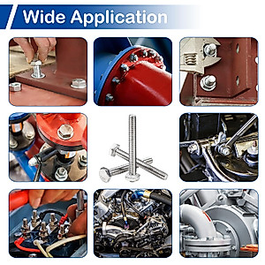 MroMax 4Pcs M10 x 100mm Hex Head Screws Bolts, 304 Stainless Steel 18-8, Fully Threaded, External Hex Drive, for Mounting Chair, Handles, Rail, Pump, Wheels, Antenna Parts, Boat and Plastic Bumpers