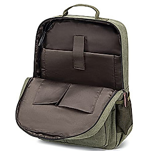 School Backpack Men Women Vintage Canvas Laptop Backpacks 15.6 Inch Rucksack College Bookbags Laptop Bag(Green)