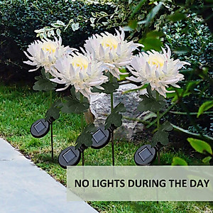 3PCS Outdoor Solar Garden Lights,Spring Artificial Chrysanthemum Waterproof Solar Light LED Lamp, Outdoor Garden Simulation Flower Lawn Lights Home Garden Decor