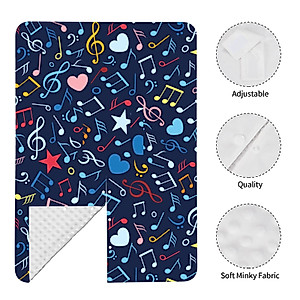 Rutiea Music Notes Seamless Pattern Car Seat Cover for Babies, Peekaboo Opening Minky Carseat Canopy Stroller Cover for Newborn, Mom Nursing Breastfeeding Covers, Blanket for Infant Toddler