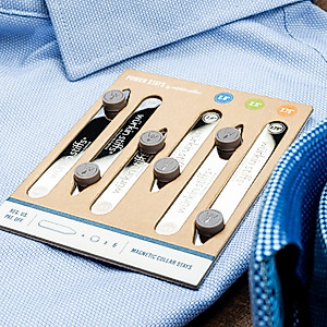 Würkin Stiffs 3-Pair Power Stays Magnetic Collar Stays 3 Pair, 3 Sizes | Includes (2) 2.0” Power Stays, (2) 2.5” Power Stays and (2) 2.75” Power Stays | Gift for Men | As Seen on Shark Tank