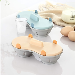 Egg Poacher Microwavable, Egg Steam with Measure Cup Dishwashable, Egg Maker Poached Egg Steamer Kitchen Gadget