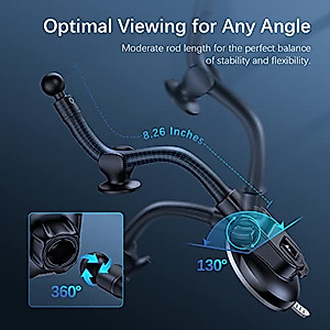 OQTIQ Magnetic Phone Holder for Car Dashboard Windshield 8.3-Inch Flexible Gooseneck Arm Suction Cup Car Magnetic Phone Mount 6 Strong Magnets Sturdy for All iPhone Android Smartphones [Case Friendly]