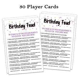 Adult Birthday Party Game, Birthday Feud Birthday Game Cards, Adult Birthday Party Game, Fun Novelty Cards for Birthday, Birthday Party Supplies Game Idea, 5 * 7 inches