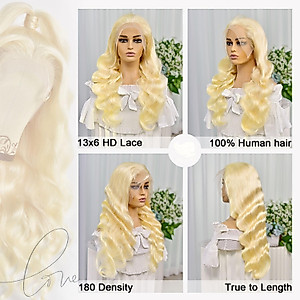 ShengCai 613 13x6 Lace Front Wig Human Hair Body Wave Blonde Wig Human Hair 613 HD Lace Frontal Wig 13x6 180 Density 613 Lace Front Wig Human Hair Pre Plucked 22 Inch