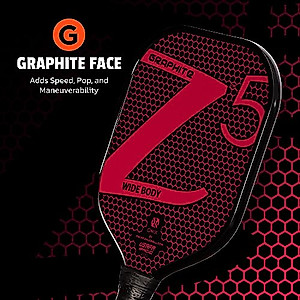 ONIX Graphite Z5 Pickleball Paddle (Graphite Carbon Fiber Face with Rough Texture Surface, Cushion Comfort Grip and Nomex Honeycomb Core for Touch, Control, and Power), Pink