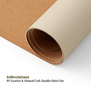 Cork Desk Mat - Dual-Sided Desk Pad for Office and Home - Desk Organization and Accessories - Ideal for Large Mouse Pad and Desk Mats on Top of Desks(Beige,31.5"x 15.7")