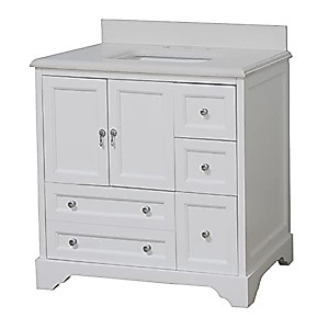 Madison 36-inch Bathroom Vanity (Quartz/White): Includes White Cabinet with Stunning Quartz Countertop and White Ceramic Sink
