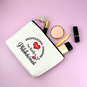 Phlebotomy Gifts 2Pcs Makeup Bag Nurse Accessories for Work Bag Phlebotomist Graduation Cosmetic Bag Appreciation Gifts for Phlebotomist Technician Hematologist Medical Gift Funny Travel Makeup Pouch