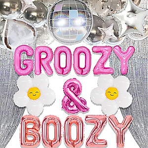 JeVenis Groovy & Boozy Balloons Groovy and Boozy Bachelorette Party Decoration Groovy and Boozy Sign Groovy Bachelorette Party Decoration Groovy Flower Bridal Shower Decorations
