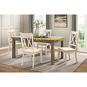Wycian Chair Stand, Chair Cushion Seat 2PCS White Seat Height 17.5" Wood Capacity 250LB 23" L 17.5" W 40" H Living Room Bedroom Patio Dining Chairs