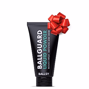 Ballsy Anti-Chafing, Anti-Itch Groin Deodorant for Men - Quick Drying Liquid Powder, Baby Powder Replacement, Protects from Sweat, Odor and Irritation, 3.4 oz