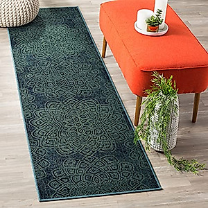 SAFAVIEH Constellation Vintage Collection 2' x 3' Light Blue/Multi CNV751 Modern Viscose Accent Rug