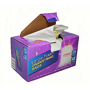 Big Tall heavy duty 21 Gallon Drawstring Trash Bags 1.0 MIL 30 Count - 28" x 34" - Wholesale, Commercial Garbage Bags