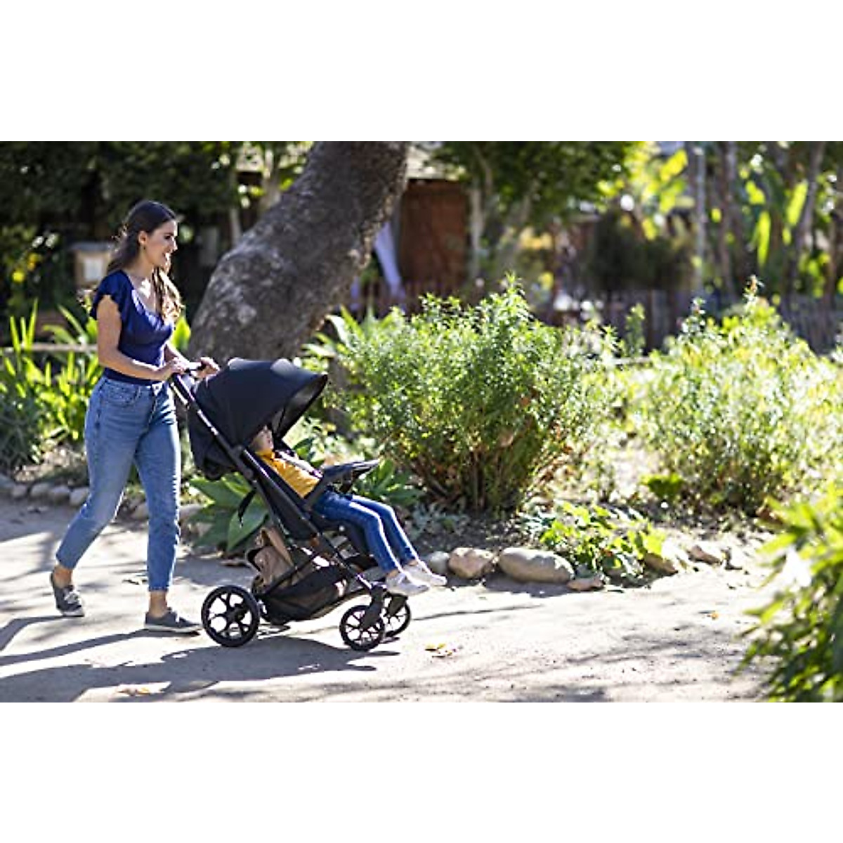 Joovy Kooper RS Single Stroller with Snack Tray, Lightweight Travel Stroller, Black