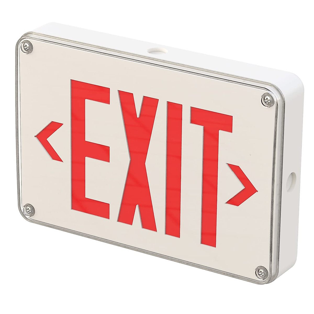 Garrini LED Exit Sign Red Letter with Backup Battery Suitable for Wet Location Waterproof Single Double Faces, 120/277V,Commercial Grade,Fire Resistant UL Certified MSU