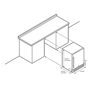 NewAir 24" Built-in 160 Can Outdoor Beverage Fridge in Weatherproof Stainless Steel with Auto-Closing Door and Easy Glide Casters. New Air Mini Fridge, Built-In or Freestanding Outdoor Fridge
