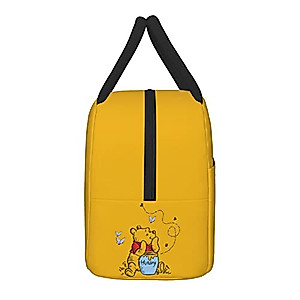koiidisa Cute Cartoon Bear Lunch Box Large Capacity Insulated Lunch Bag for Women Picnic Lunch Bags