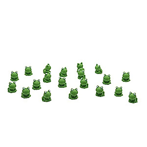 Exasinine 20 Pcs Resin Mini Frogs Green Frog Miniature Figurines Fairy Garden Miniature Moss Landscape DIY Terrarium Crafts Ornament Accessories for Home Décor