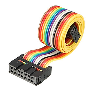uxcell IDC Rainbow Wire Flat Ribbon Cable 14 Pins 43cm Length 2.54mm Pitch Type-A