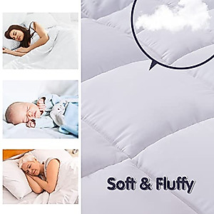 EASTARTIST Mattress Topper King Size Pillow Top,Extra Thick 3 Inch Mattress Bed Protector for Back Pain with 1.33+3D Down Alternative Fill,78x80 Inches(White,King)
