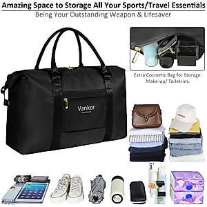 Large Duffle Bag for Travel Waterproof 21 Inch, Vankor Gym Duffel Bag for Women Men Durable Carry on Weekender Overnight Sports Luggage Weekend Beach Yoga Workout Hospital Mommy Diaper Bag Cow Print