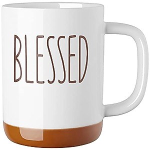 ALELION 20 oz Large Coffee Mug, Ceramic Coffee Mug with Big Handle for Latte Tea Hot Chocolate, Thank You Gifts for Dad Women Men Mom Teacher, Microwavable and Dishwasher Safe, White
