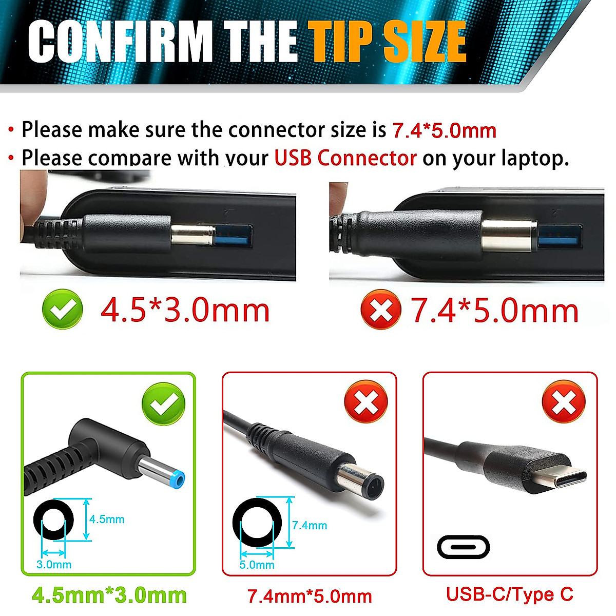 135W 19.5V 6.9A AC Adapter Laptop Charger Compatible with HP Spectre x360 15t-df100 CTO,HP Pavilion Gaming 15 17 ec0013dx 15-ec0751ms L15534-001 TPN-DA11 TPN-CA13 Ac Adapter Power Cord
