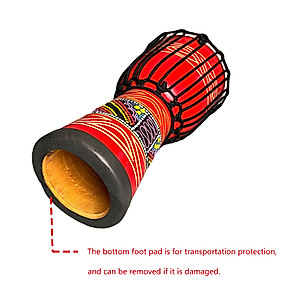 SIPSOCE Djembe Drum 8'' Hand Drum Musical Instrument African Drumk, Bongo (Red)