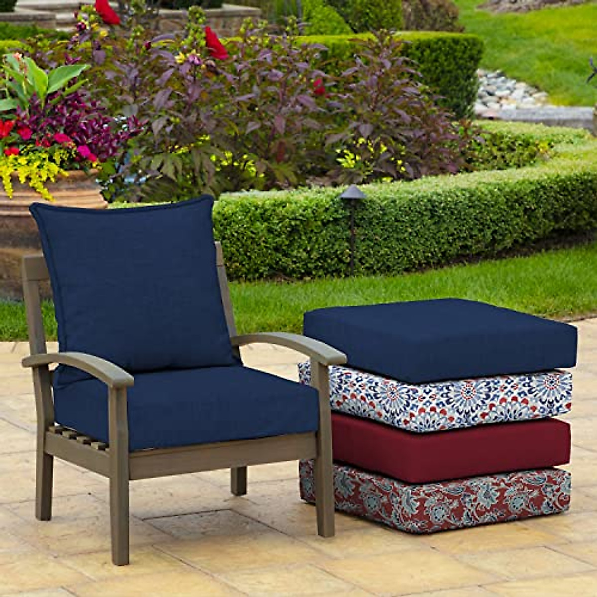 Arden Selections Outdoor Deep Seating Cushion Set 24 x 24, Sapphire Blue Leala
