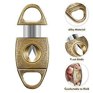 Scotte V-Cut Cigar Cutter Guillotine Precision Cigar Draw Enhancer Tool Needle & Sharp Perfect Cigar Cutters Cigar Accessories Set