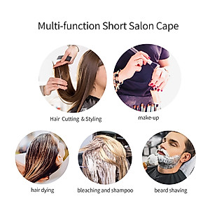 Short Makeup Comb Out Cape Bib, Salon Hair Dye, Shampoo, Chemical Capes Waterproof