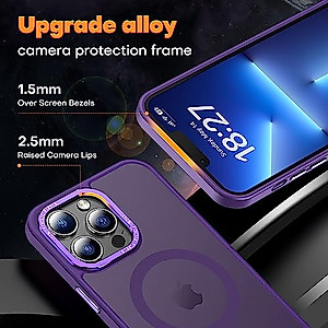 KISEN for iPhone 13 Pro Max Case Magnetic Compatible with MagSafe Slim Translucent Matte Phone Case Cover 6.7 inch, Deep Purple