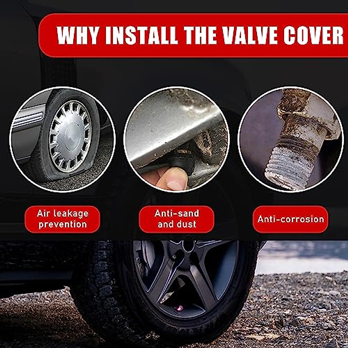 Ziciner 8 PCS Car Tire Valve Caps, Aluminum Alloy Wheel Valve Stem Covers with Rubber Ring, Corrosion Resistant Leak-Proof Tire Valve Cap Set, Universal for SUV, Truck, Motorcycle, Bike (Pink)